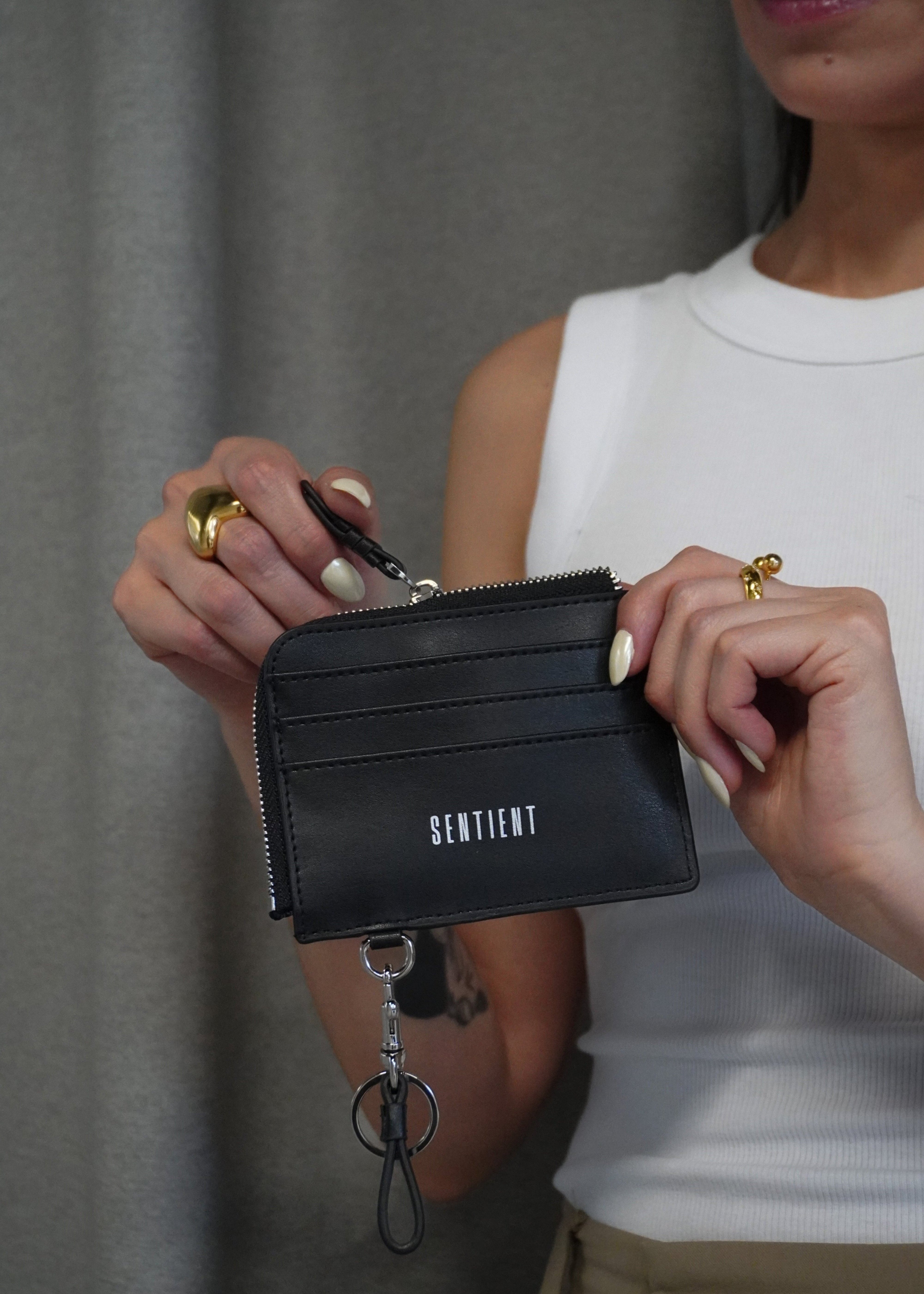 Ala Wallet | Sentient | Hybrid Vegan Wallet in Black Olive Leather ...